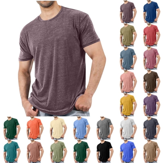 Hjlmsx Men's Short Sleeve T Shirts Crew Neck Soft Comfy Summer Tee Tops ...