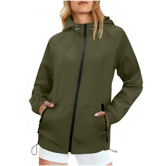 Hjlmsx Rain Jacket for Women Waterproof Lightweight Windbreaker Jacket ...