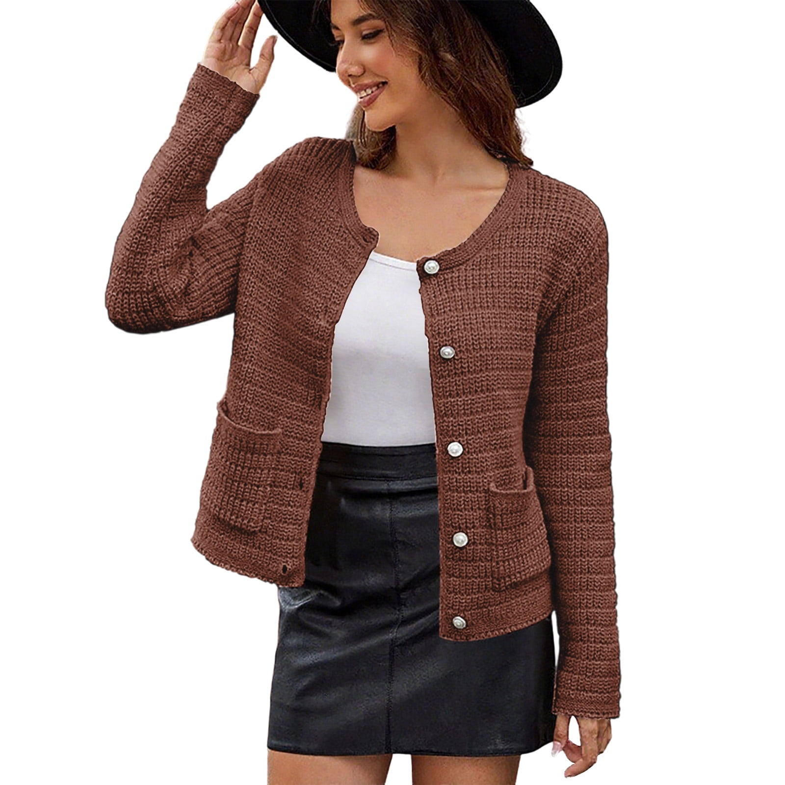 Hjlmsx Womens Knit Cardigan Sweaters Fall Long Sleeve Open Front ...