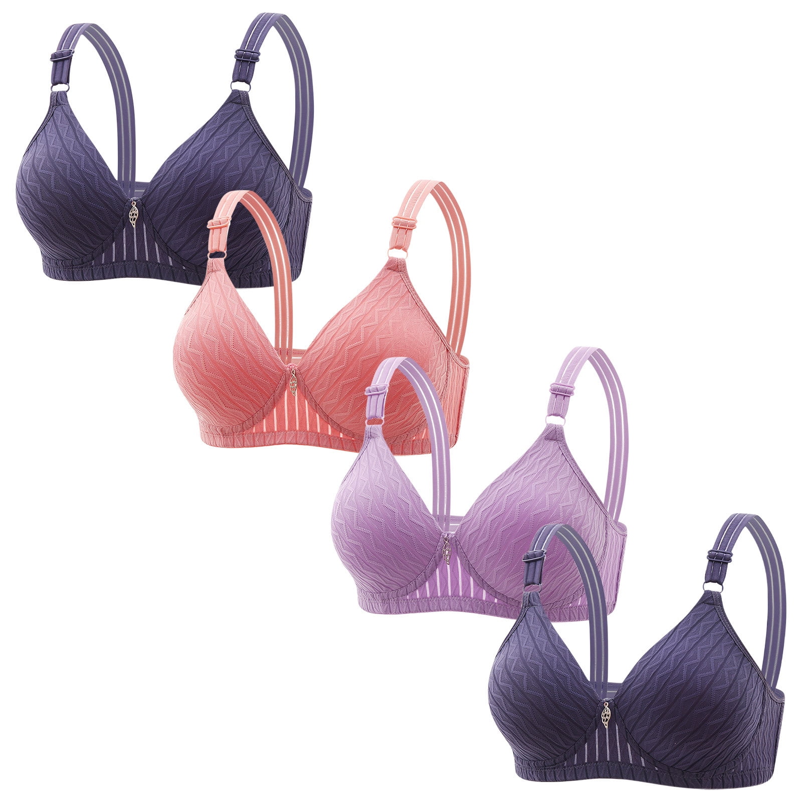 Hjlmsx Womens Plus Size Push Up Bra Full Coverage Everyday Bras No Underwire Cotton Mesh Bras 4 ...