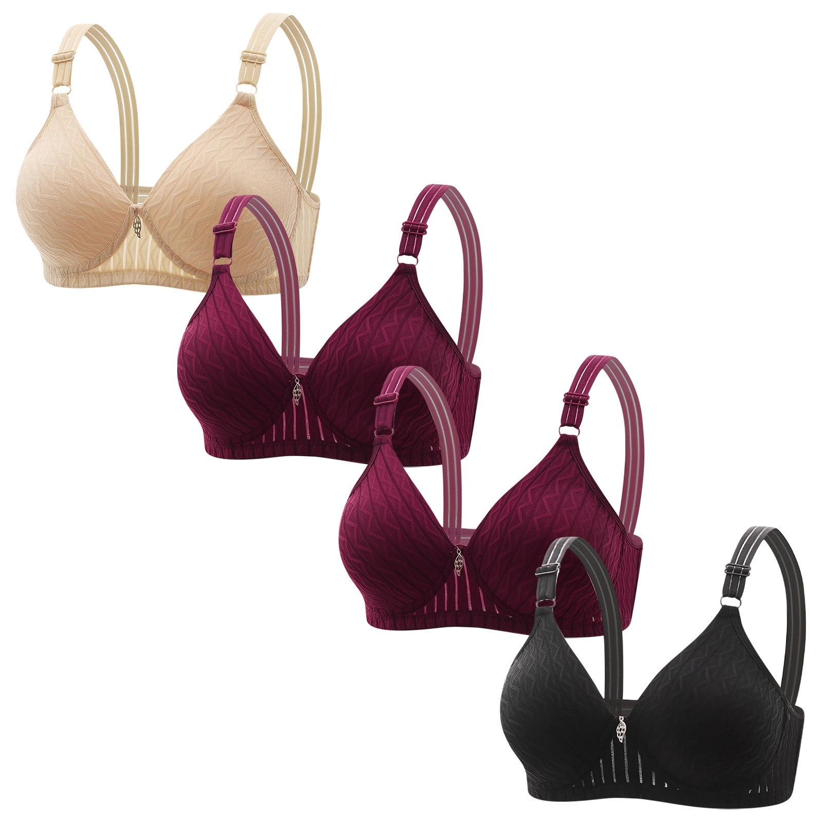 Hjlmsx Womens Plus Size Push Up Bra Full Coverage Everyday Bras No Underwire Cotton Mesh Bras 4 ...