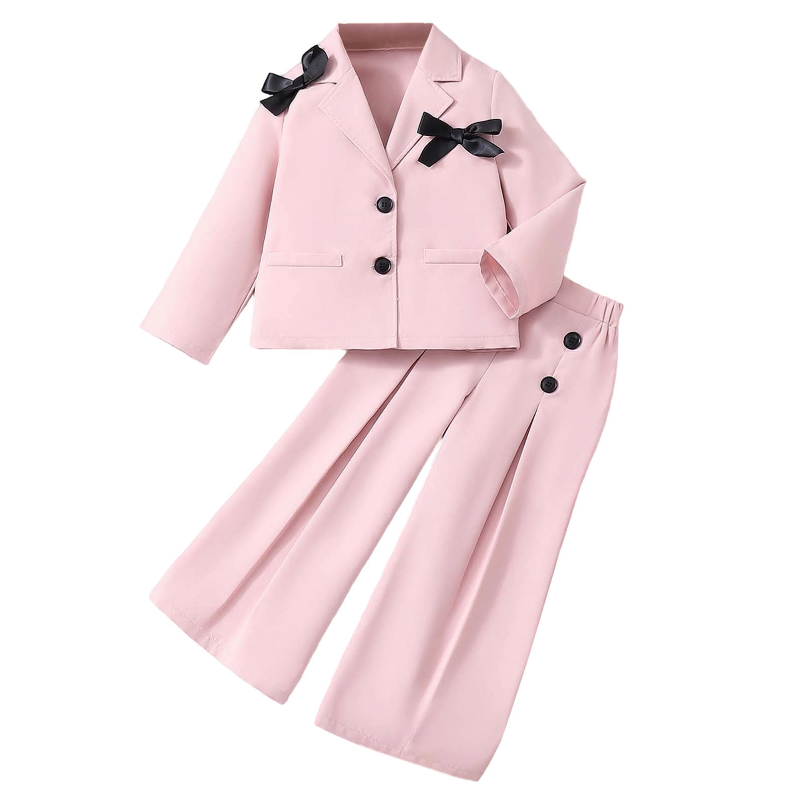 Hjtefg Girls Formal Suit Two Piece For Kids Fashion Performance Party ...