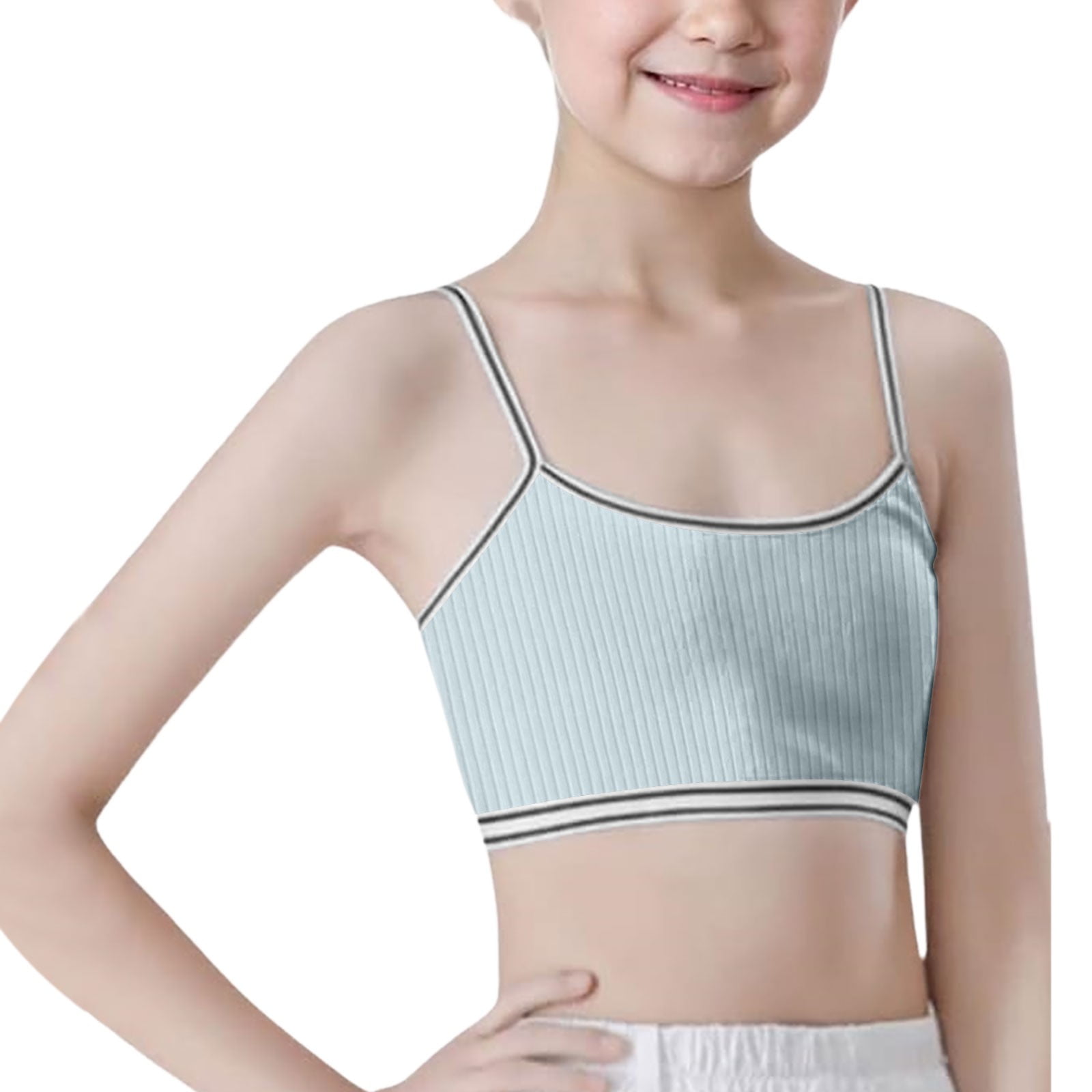 Hjtefg Girls Seamless Sports Bra - Crop Top Teen Bra , Lightweight ...