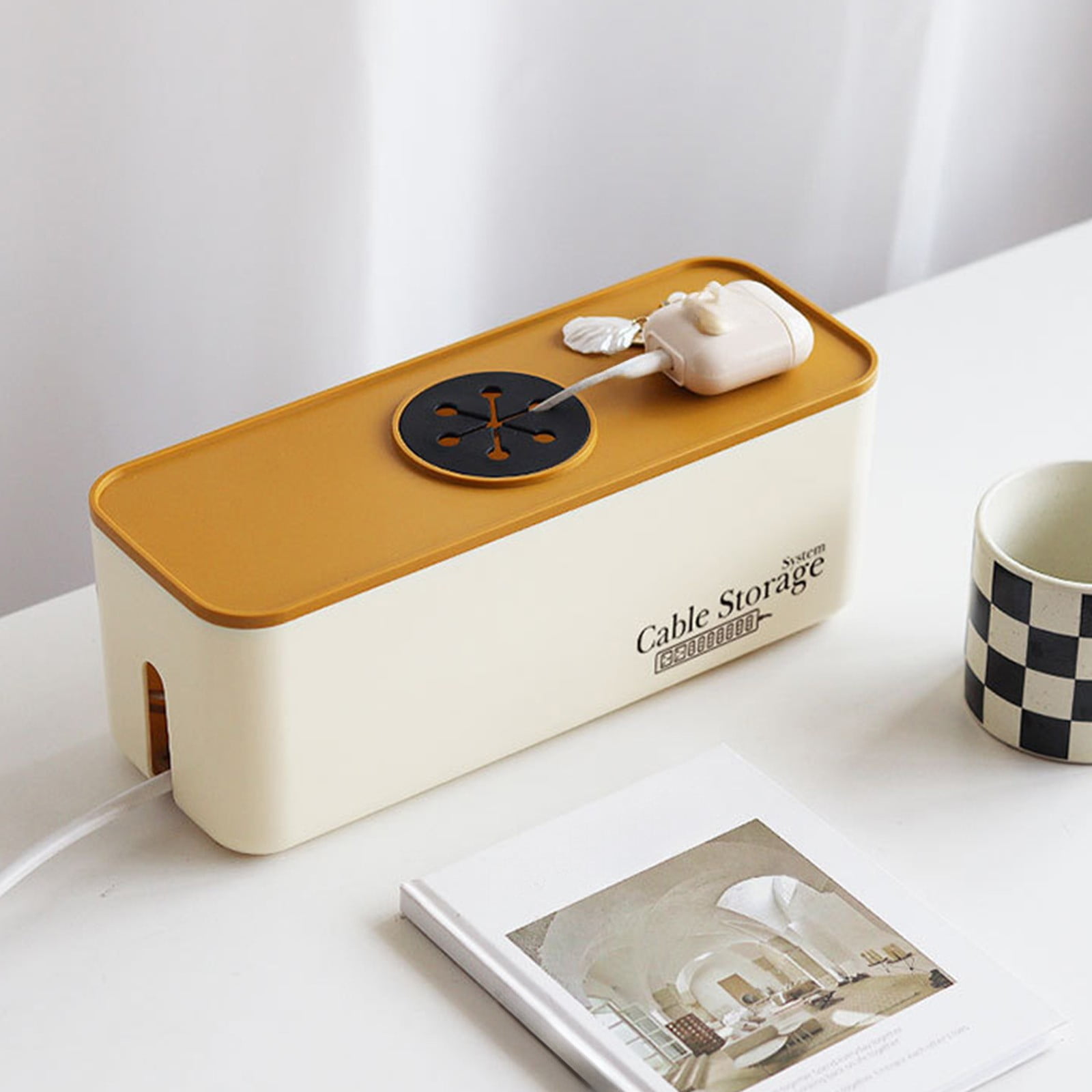 Hkapeg Cable Storage Box Charger Power Cord Storage Mobile Phone ...