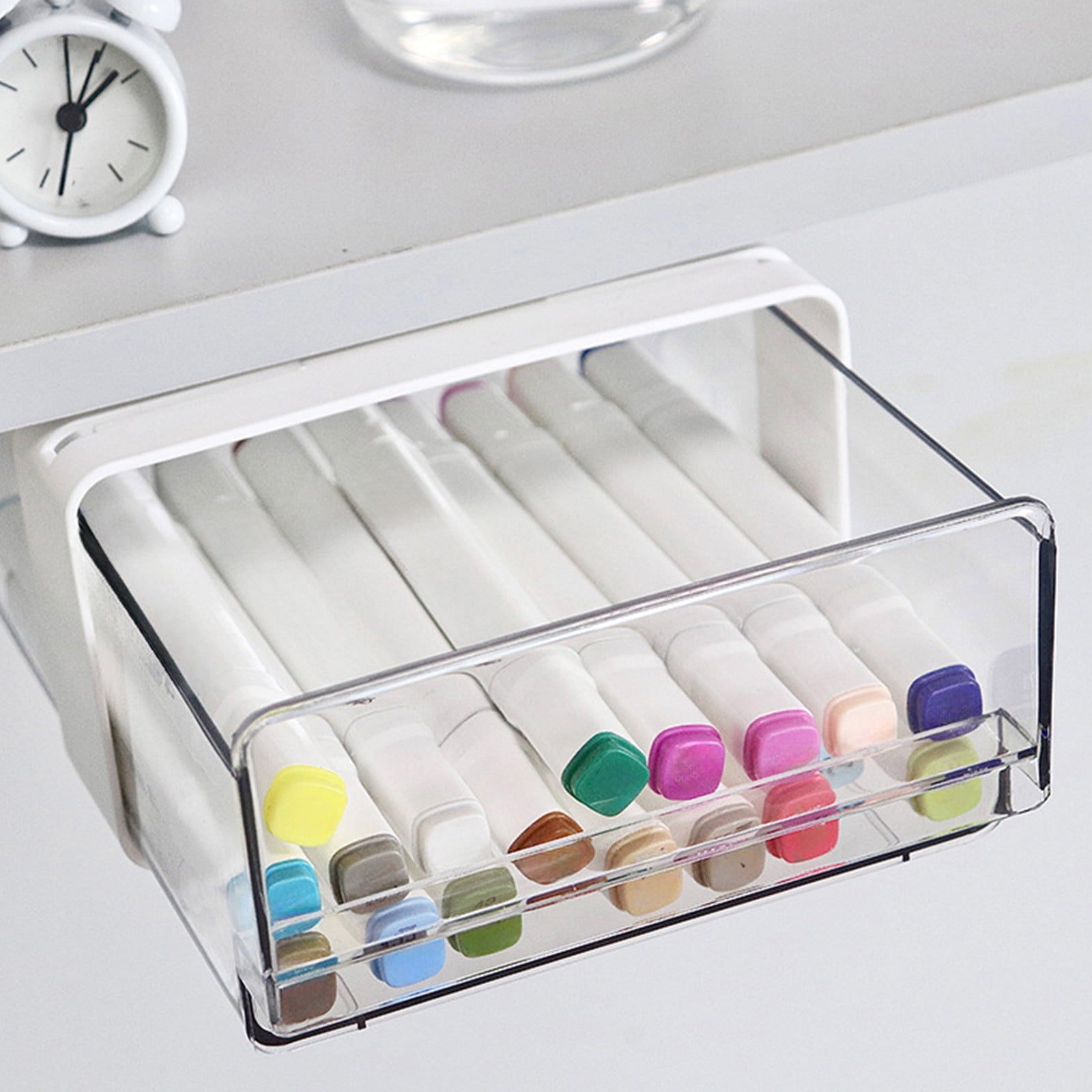 Hkapeg Under Desk Drawer Organizer Desk Invisible Drawer Under Desk No ...