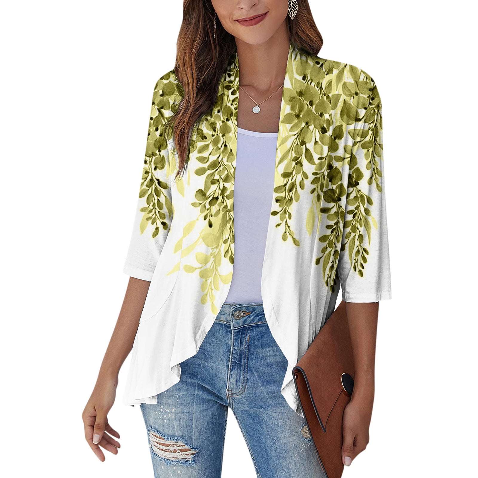 Hkibbfh 3/4 Length Long Womens Cardigans Summer Cardigans for Women ...