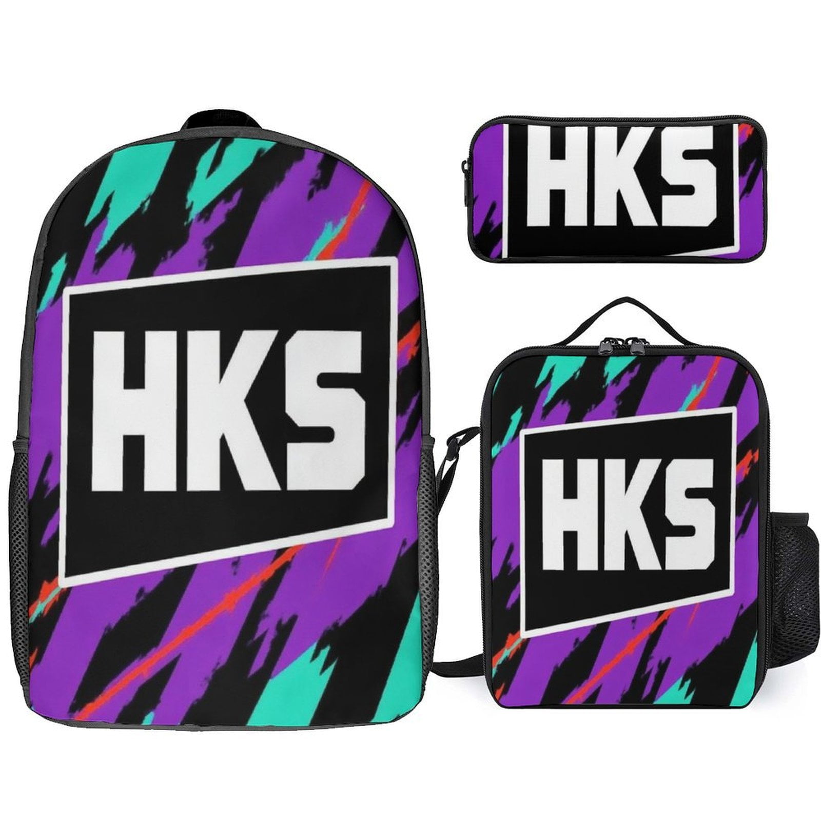 Hks Graffiti Art Print 3D Printed 3pcs/Set Bags Laptop Daypack Backpack ...