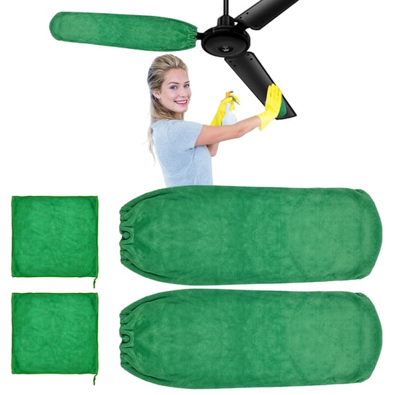 Hlimior 4 PCS Ceiling Fan Duster Kits,100% Microfibre Fan Blade Cleaner ...