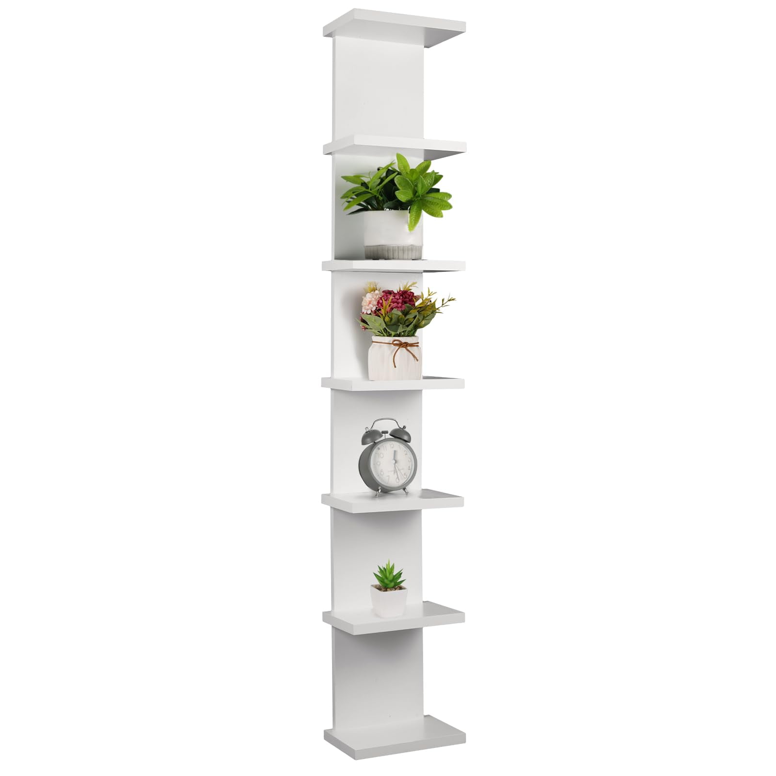 Hlimior 7 Tier Wall Shelf Unit - 43“ Lack Floating Shelf, Display ...