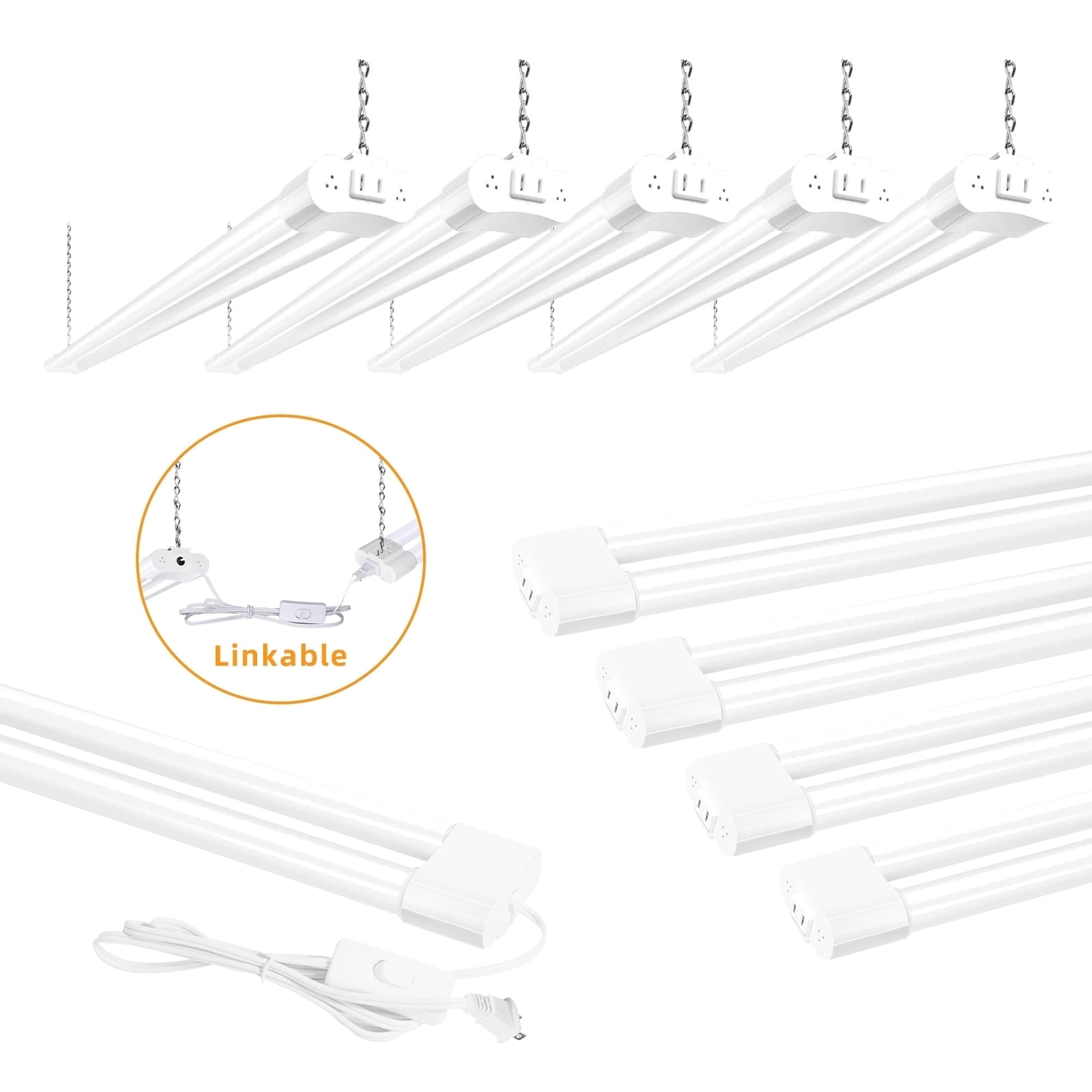 Hlite 10 Pack Linkable 4FT LED Shop Light, 42W 4400LM 5000K Daylight ...
