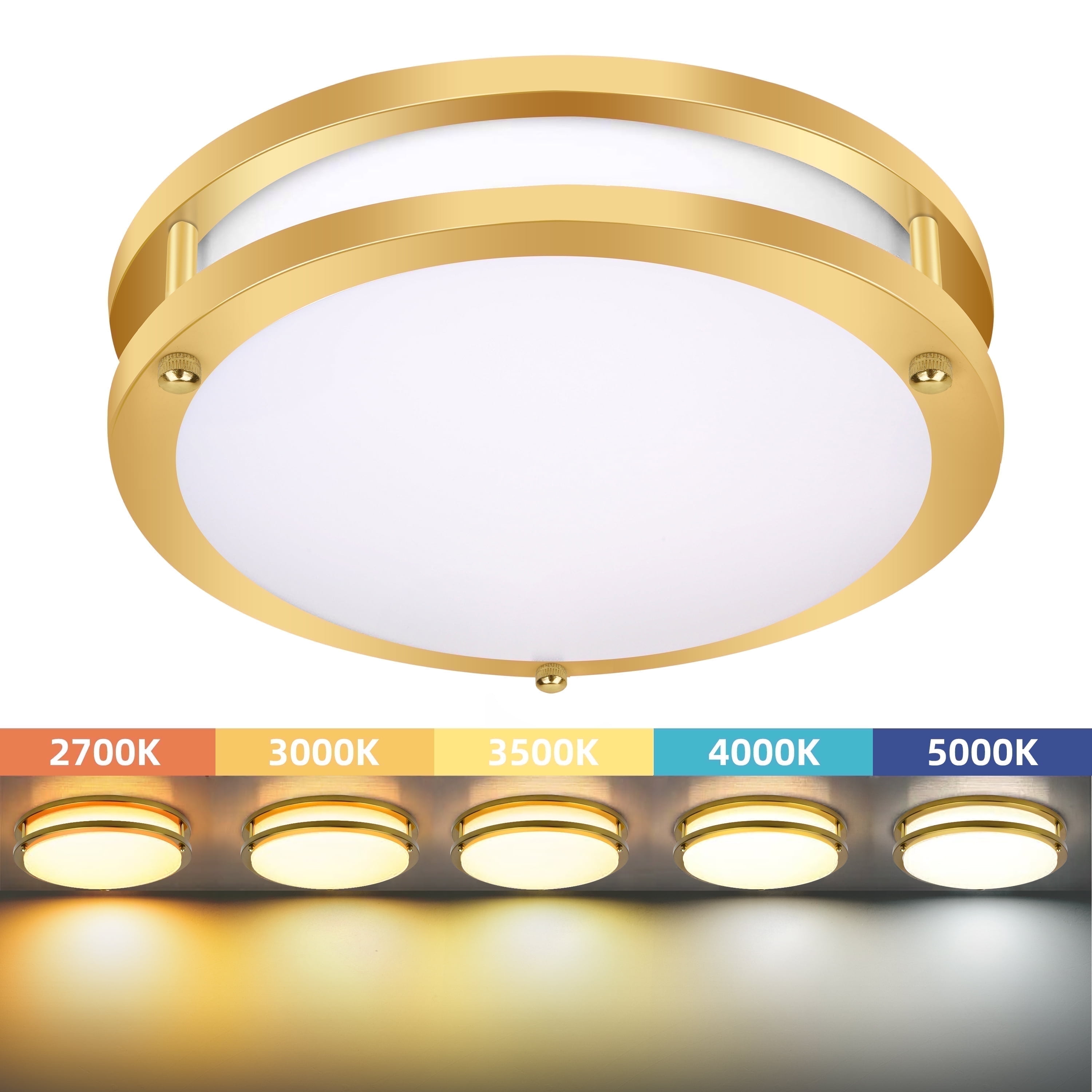 Hlite 13 inch 5 Color Dimmable LED Ceiling Light Fixture,20W Flush ...