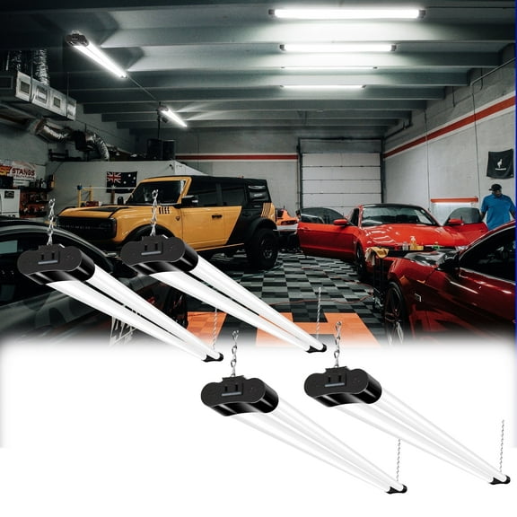 Hlite 4 Pack 2FT LED Shop Light, 22W 2500LM, 5000K Daylight Linkable ...