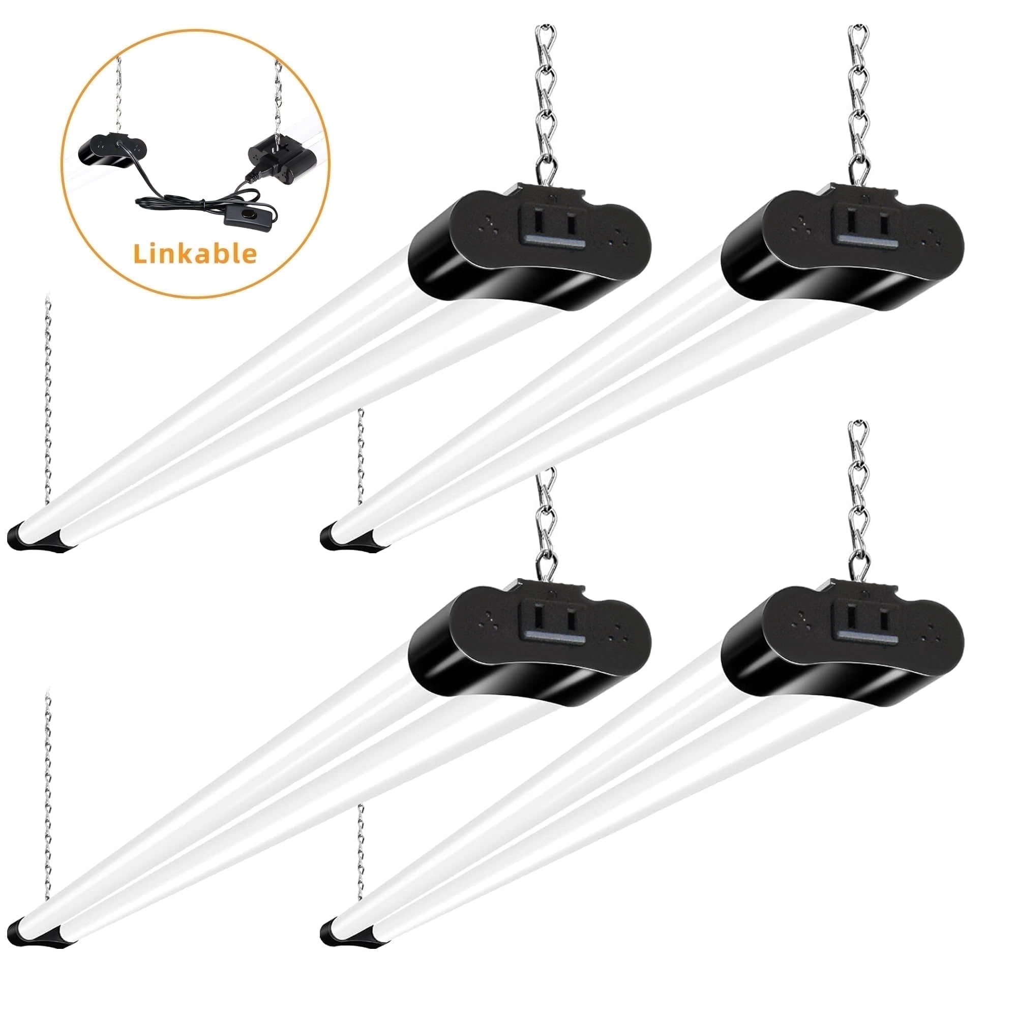 Hlite 4-pack Linkable LED Shop Light for Garage,4FT 42W Utility Light ...