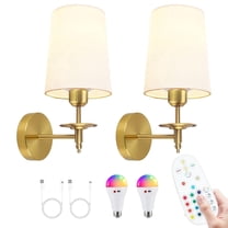 DAYBETTER Battery Operated Wall Sconces Set of 2, 3 ColorTems & RGB ...