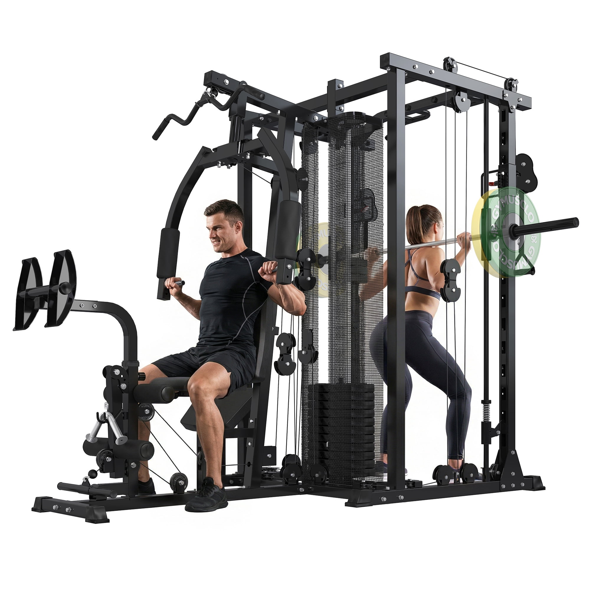 Hlivelood Multifunction Home Gym Equipment Workout Station, Smith ...