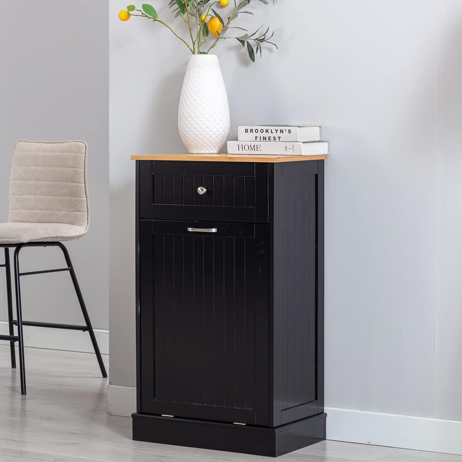 Hlivelood Trash Cabinet Tilt Out Freestanding, Kitchen Trash Cabinet ...