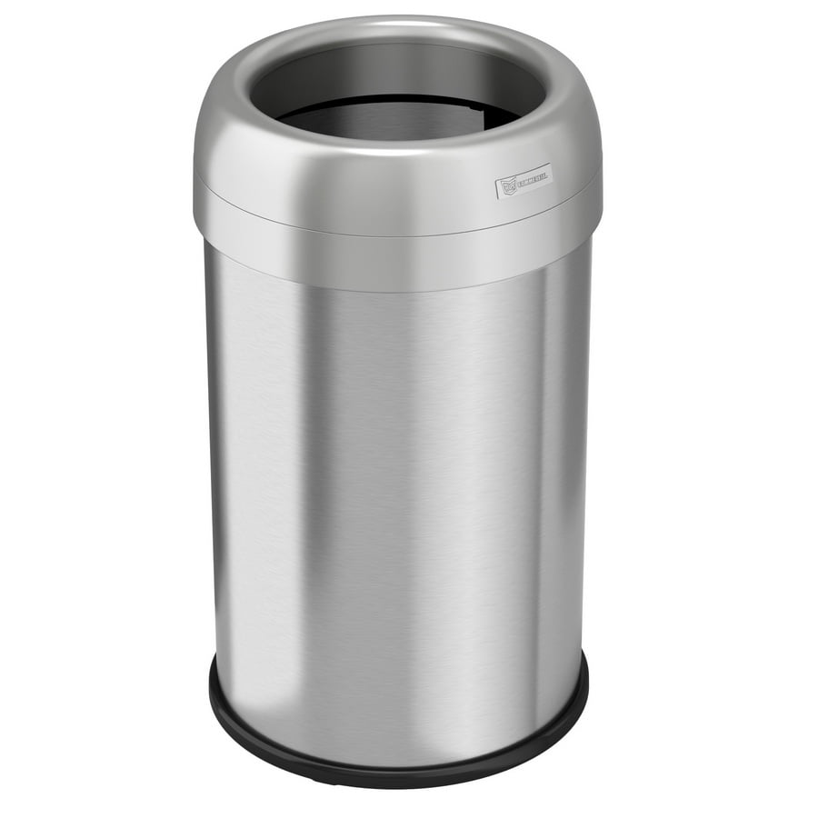 HLS Commercial HLS13STR 13 Gallon Stainless Steel Round Open Top Trash ...
