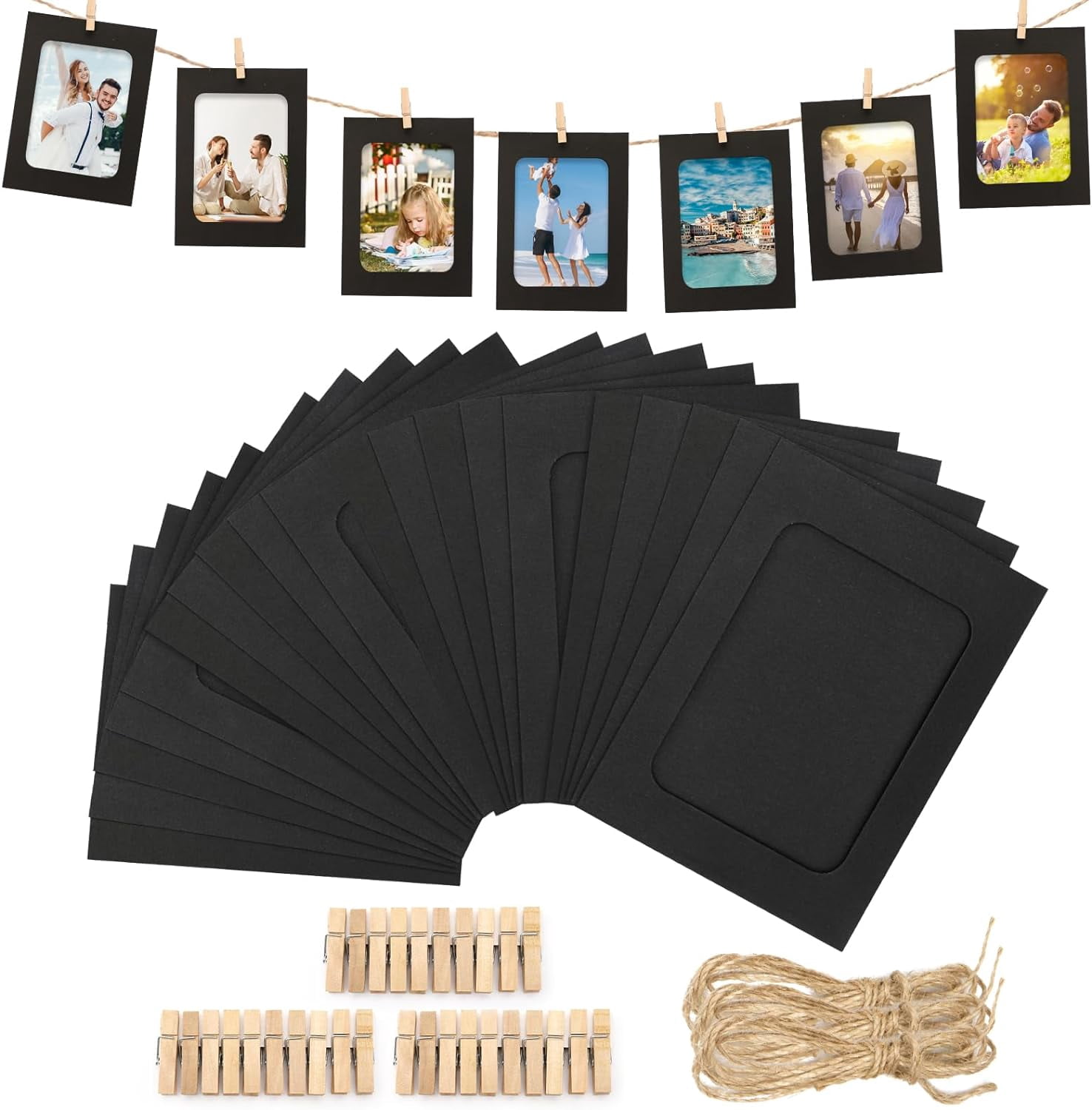 Hltdop Paper Picture Frames 4x6'' - 30Pcs Black White Kraft Paper Photo ...