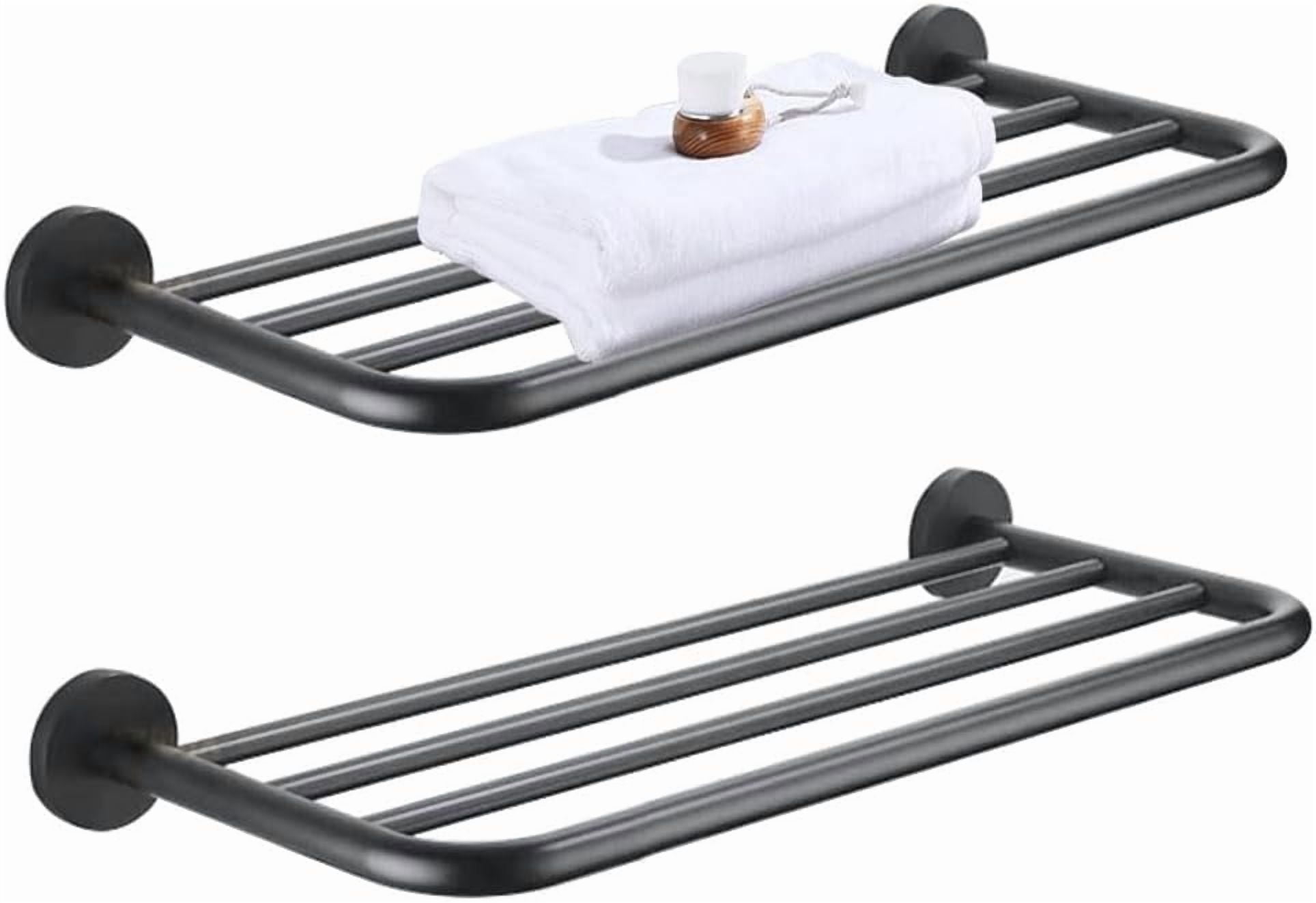 Hltser Hotel Towel Racks for Bathroom Wall Mounted 24 Inch Towel Shelf ...