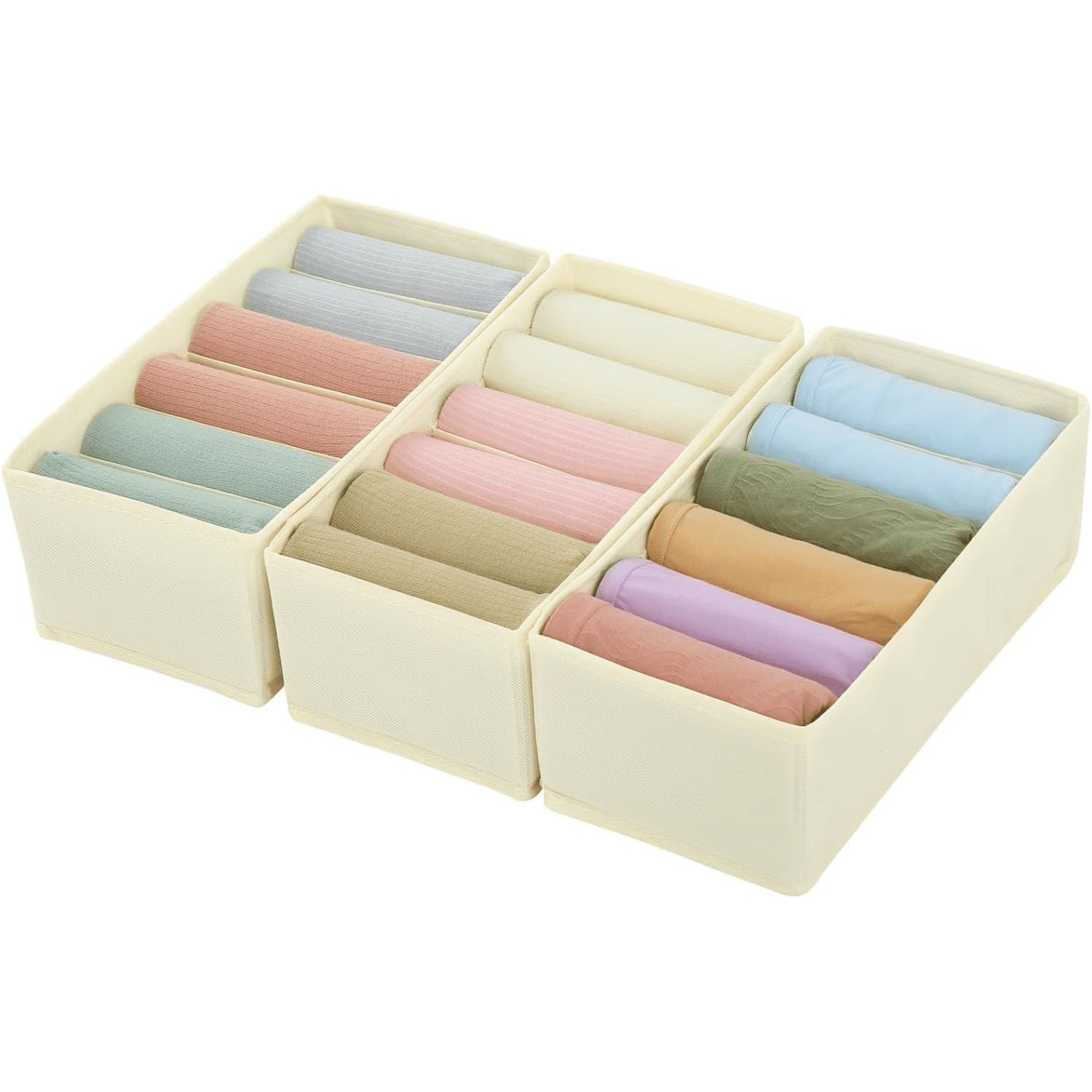 Hltop 3 Pack Sock Underwear Drawer Organizer Dividers Non-Woven Fabric ...