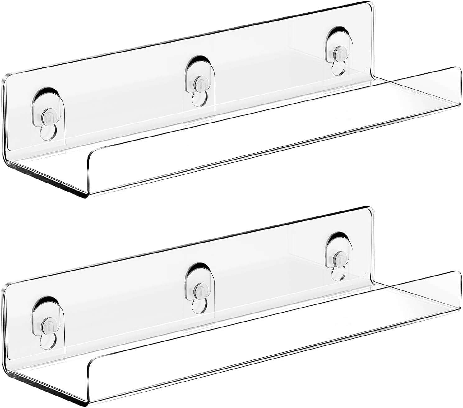 Hltop Acrylic Shower Caddy Shelves 2 Pack Adhesive Bathroom Storage ...