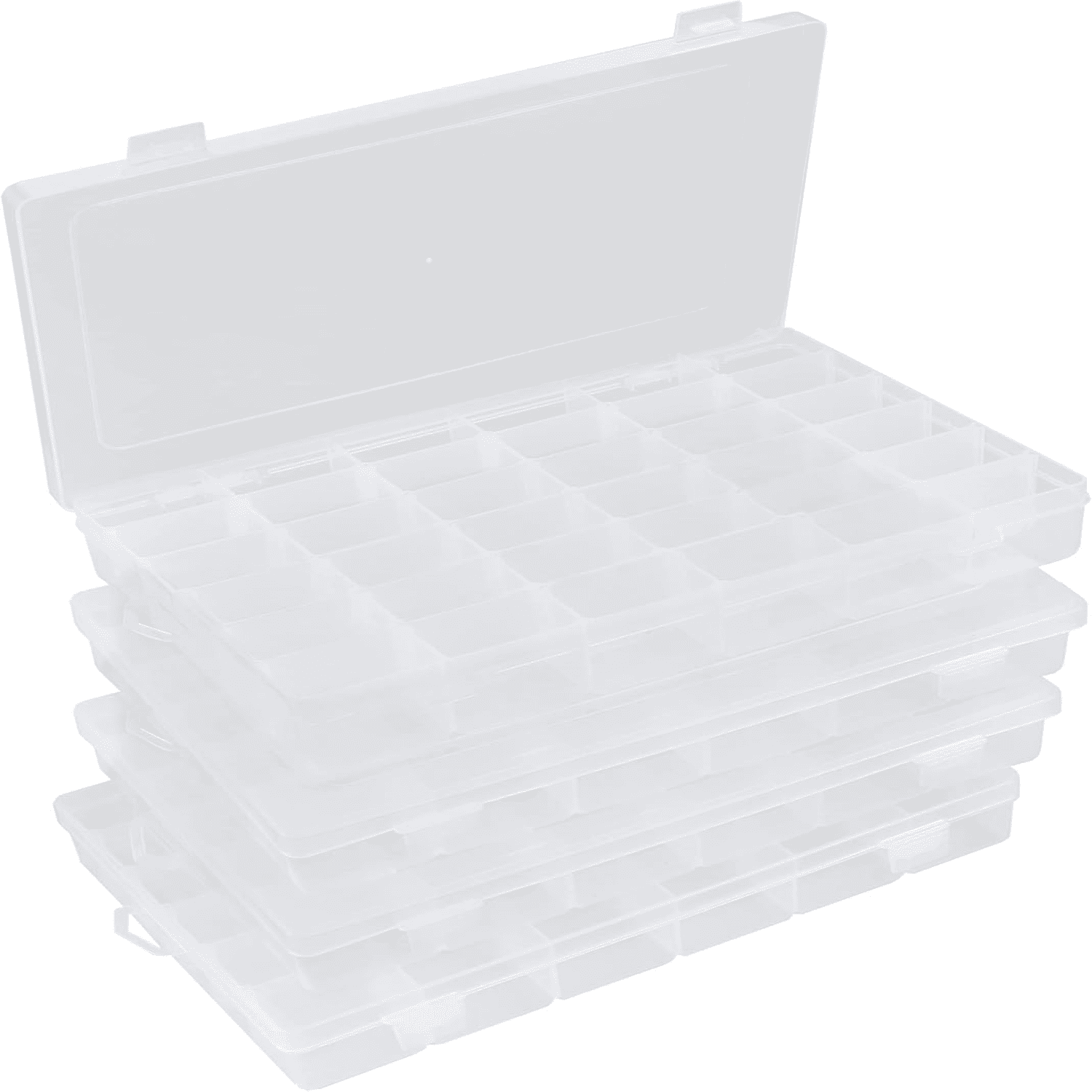 Hltop Bead Organizer 36 Grids 4 Pack Clear Plastic Parts Organizer 3600 ...