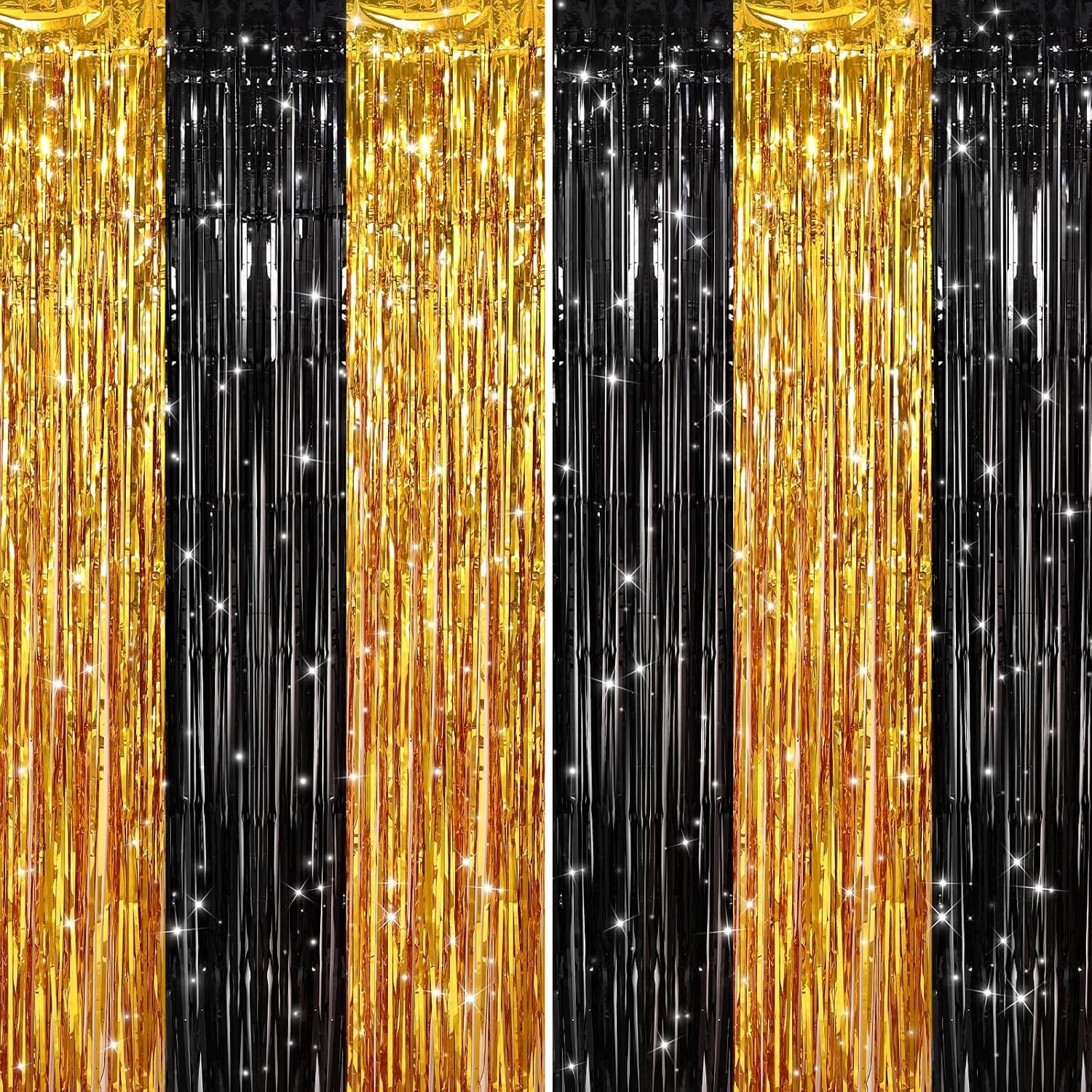 Hltpt 2 Pack Pastel Pink Metallic Tinsel Foil Fringe Curtains Door ...