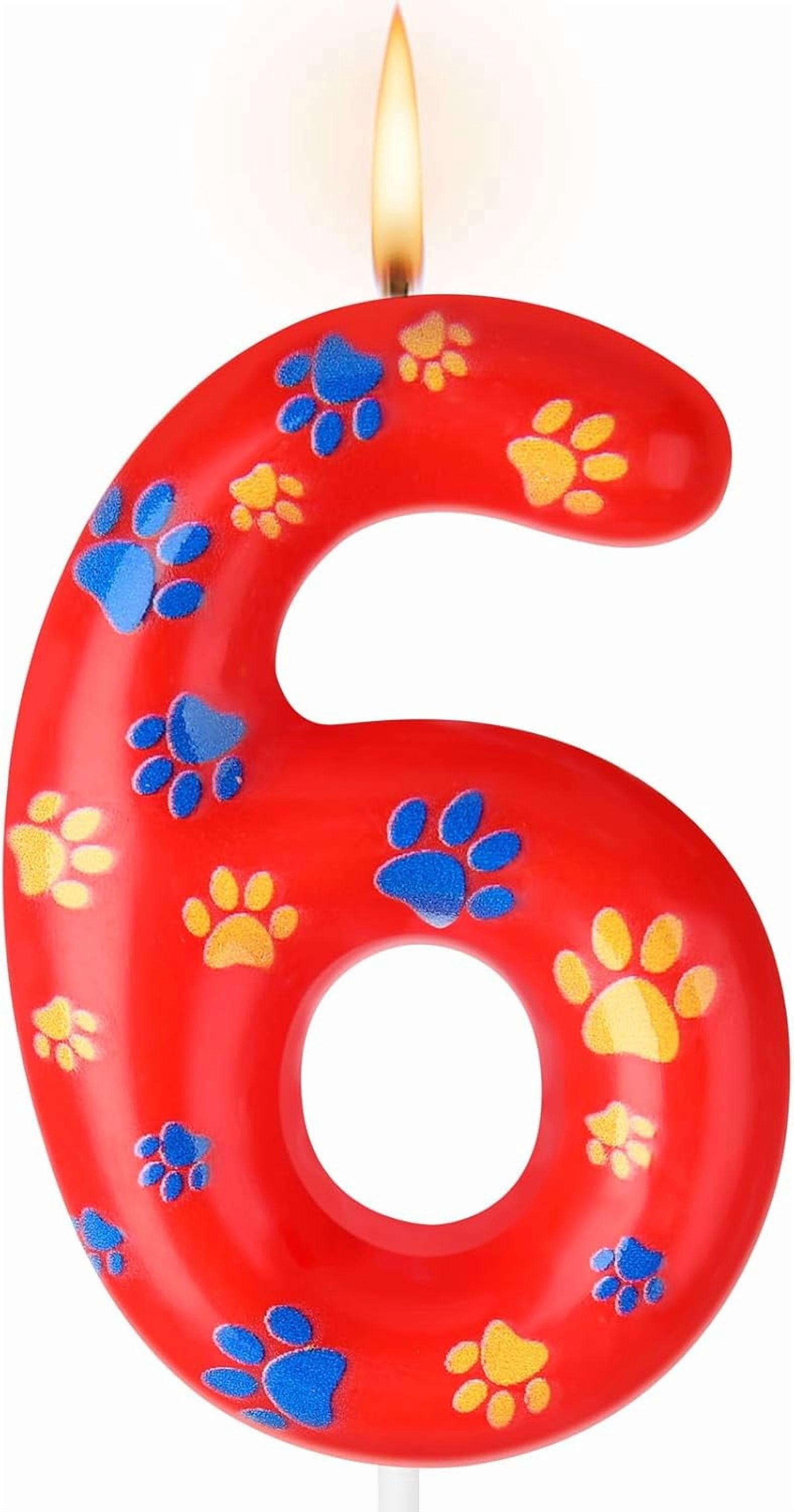 Hltpt Number 4 Dog Paw Birthday Candles Dog Patrol Toppers Candles Blue ...