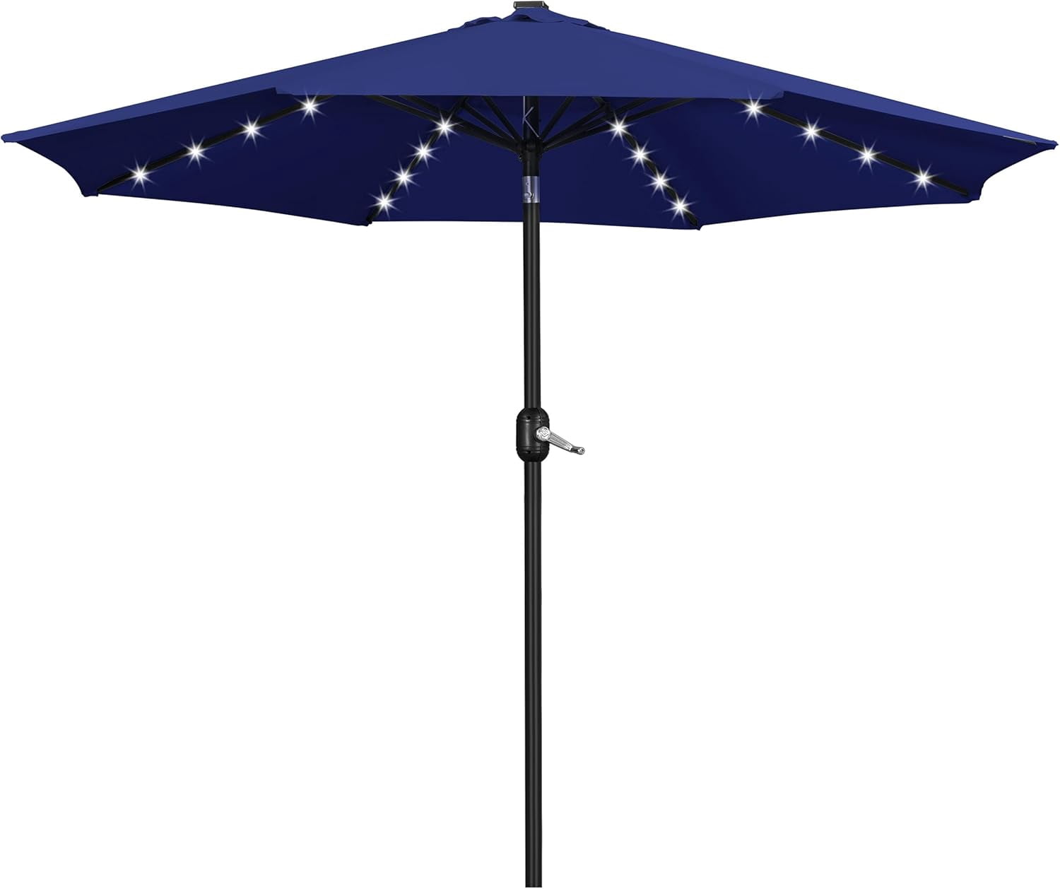 Hltser 11FT Solar Umbrella with 32 LED Lights Outdoor Market Table ...