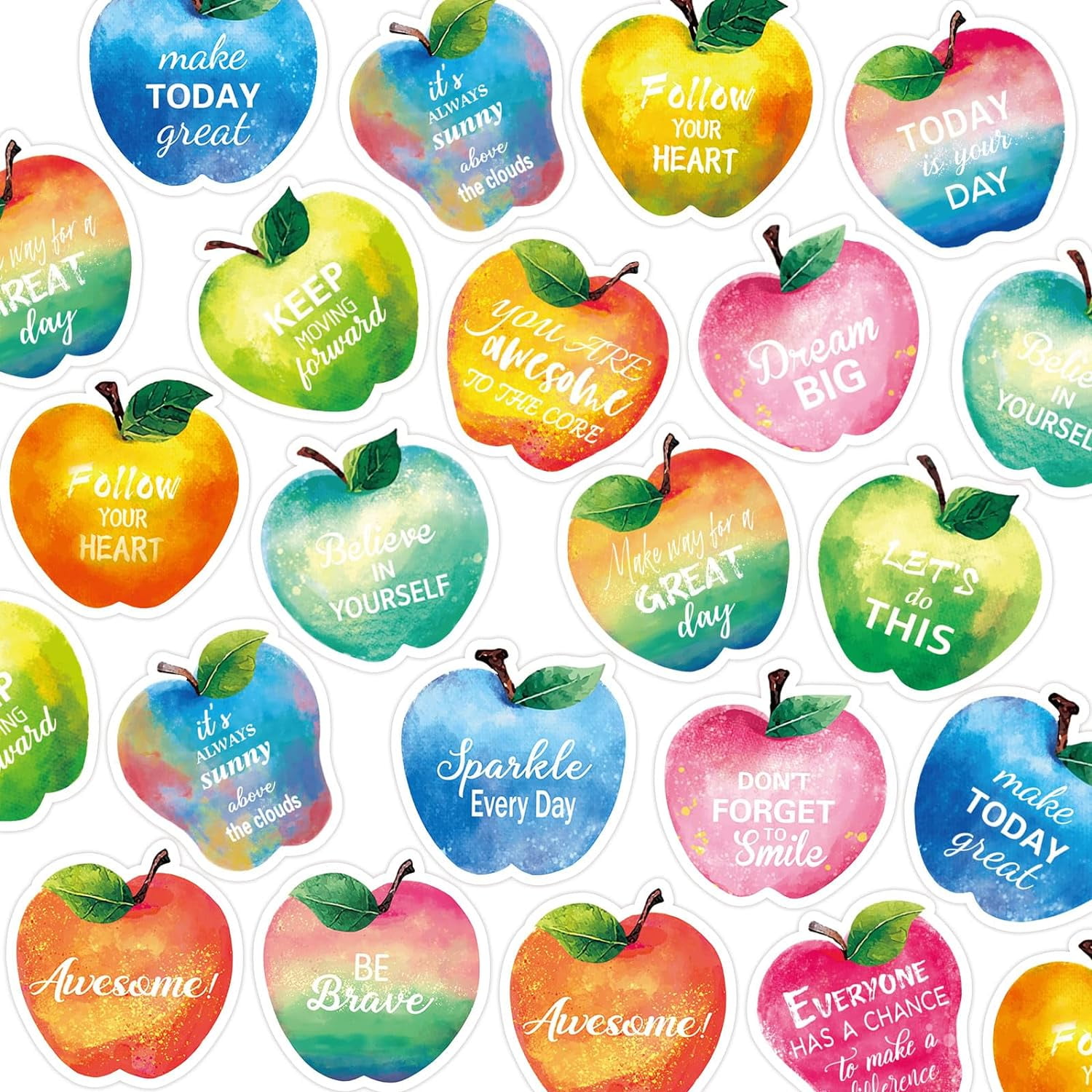 Hltser 16Pcs Back to School Refrigerator Magnets Apples Shape Stickers ...