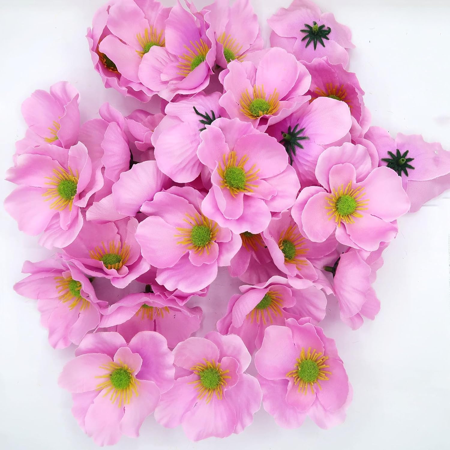 Hltser 20pcs Artificial Flower Fake Poppy Flower Heads Faux Poppy ...