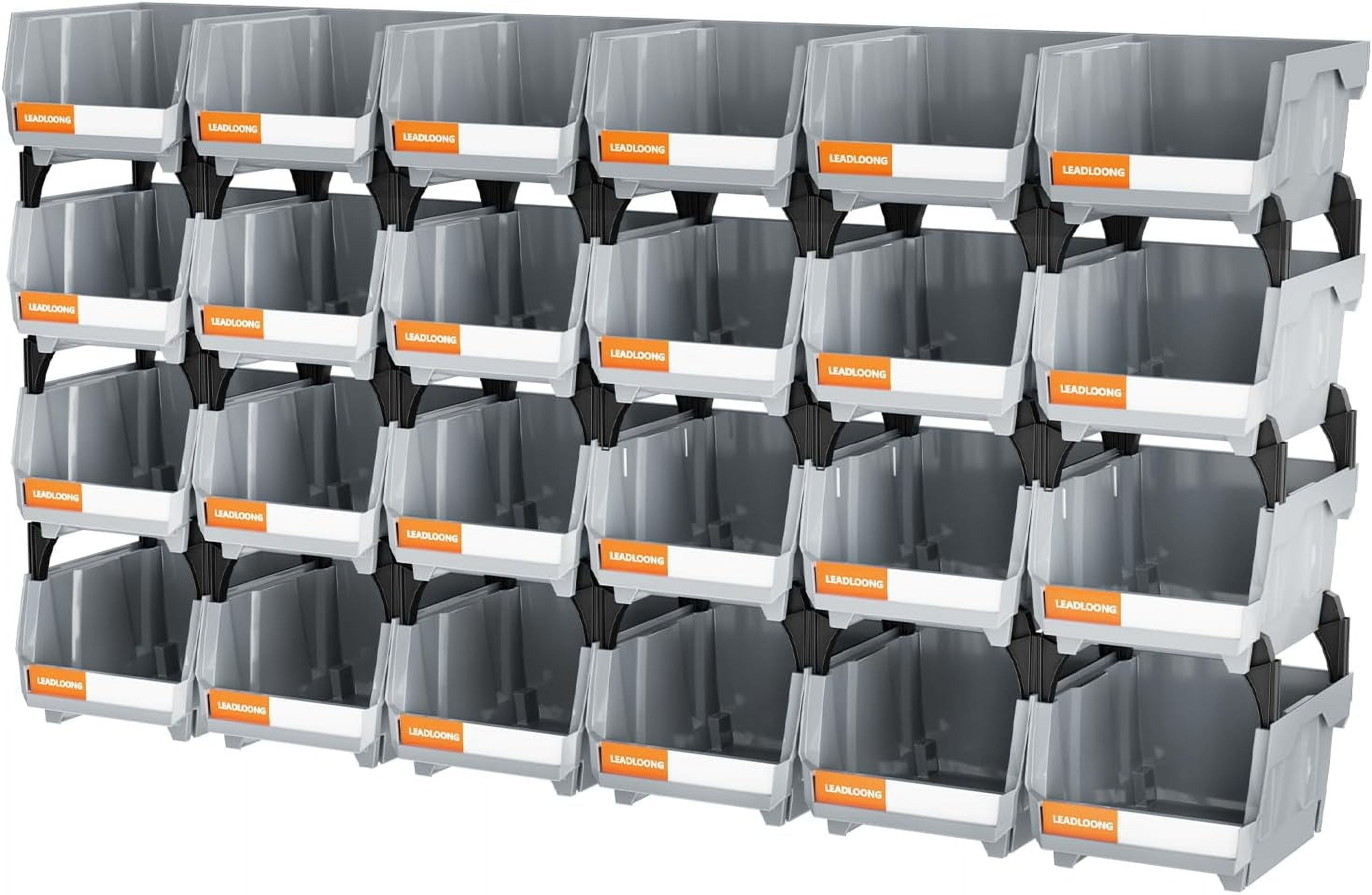 Hltser 24PCS Plastic Storage Bins Small Stackable Organizer Bins ...