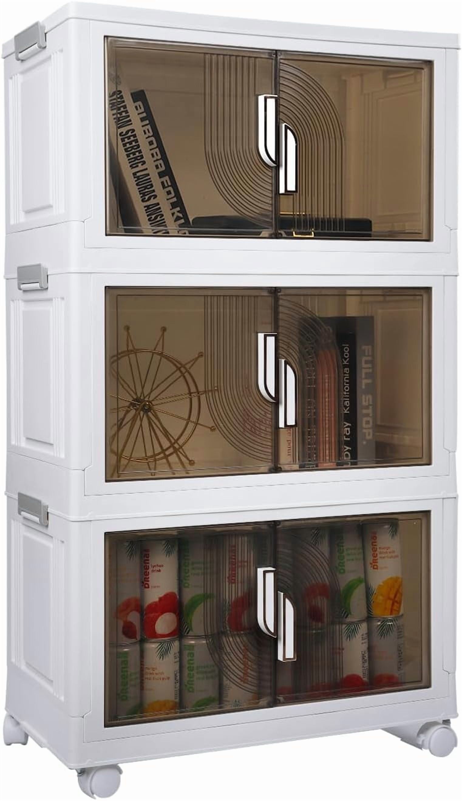 Hltser 4 Tier Folding Storage Bins 195 Quart Plastic Storage BinPlastic ...