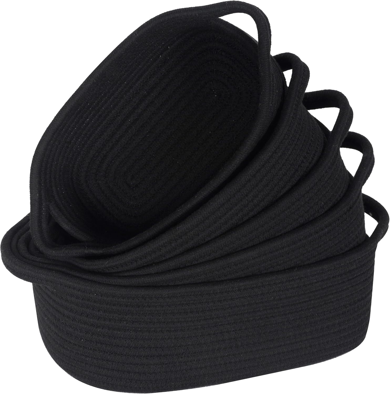 Hltser 5-Piece Storage Baskets for Organizing Small Woven Rope Baskets ...