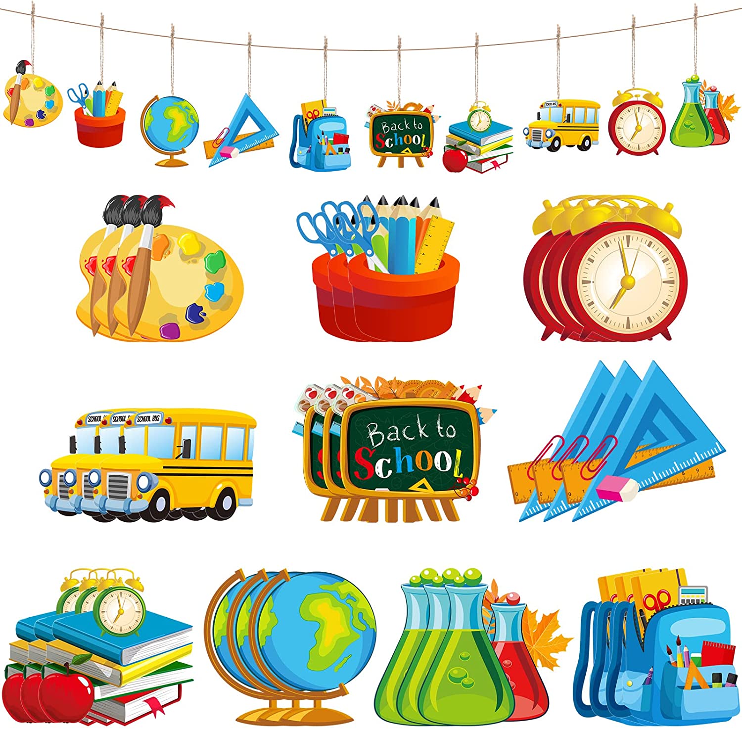 Hltser Back to School Wooden Hanging Ornaments Decorations First Day of ...