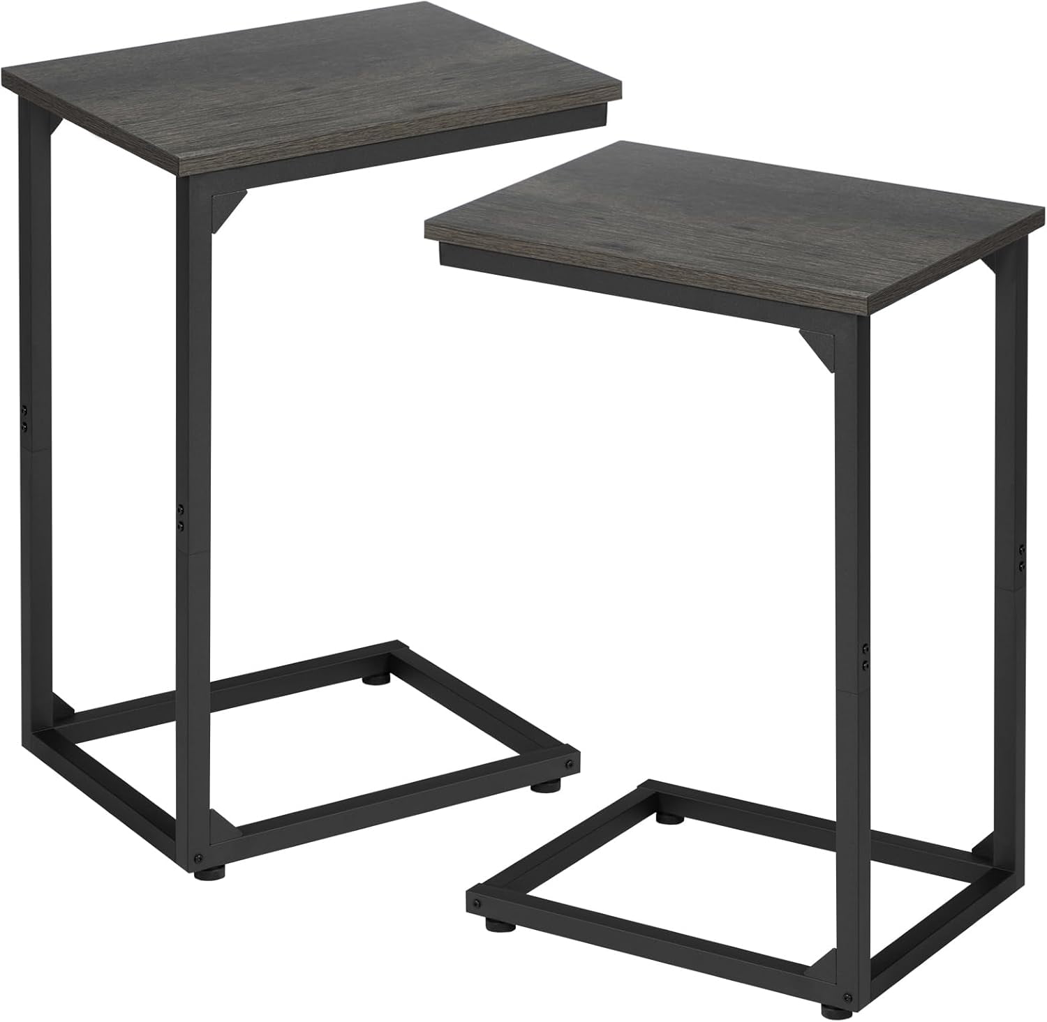 Hltser C Shaped End Table Couch Tables That Slide Under TV Tray Snack ...