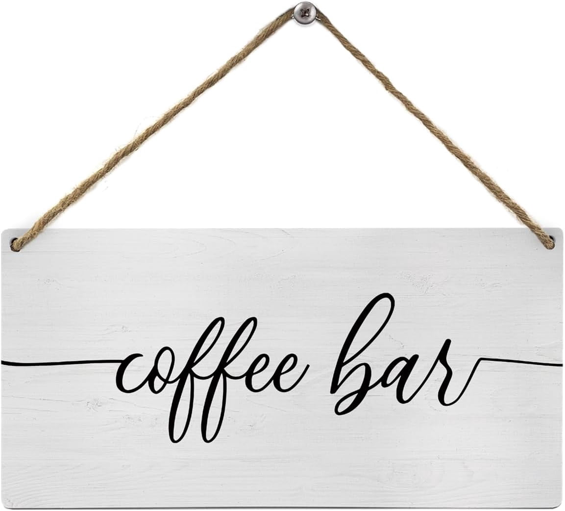Hltser Coffee Bar Wood Decor Sign Farmhouse Wall Decor Rustic Wooden ...
