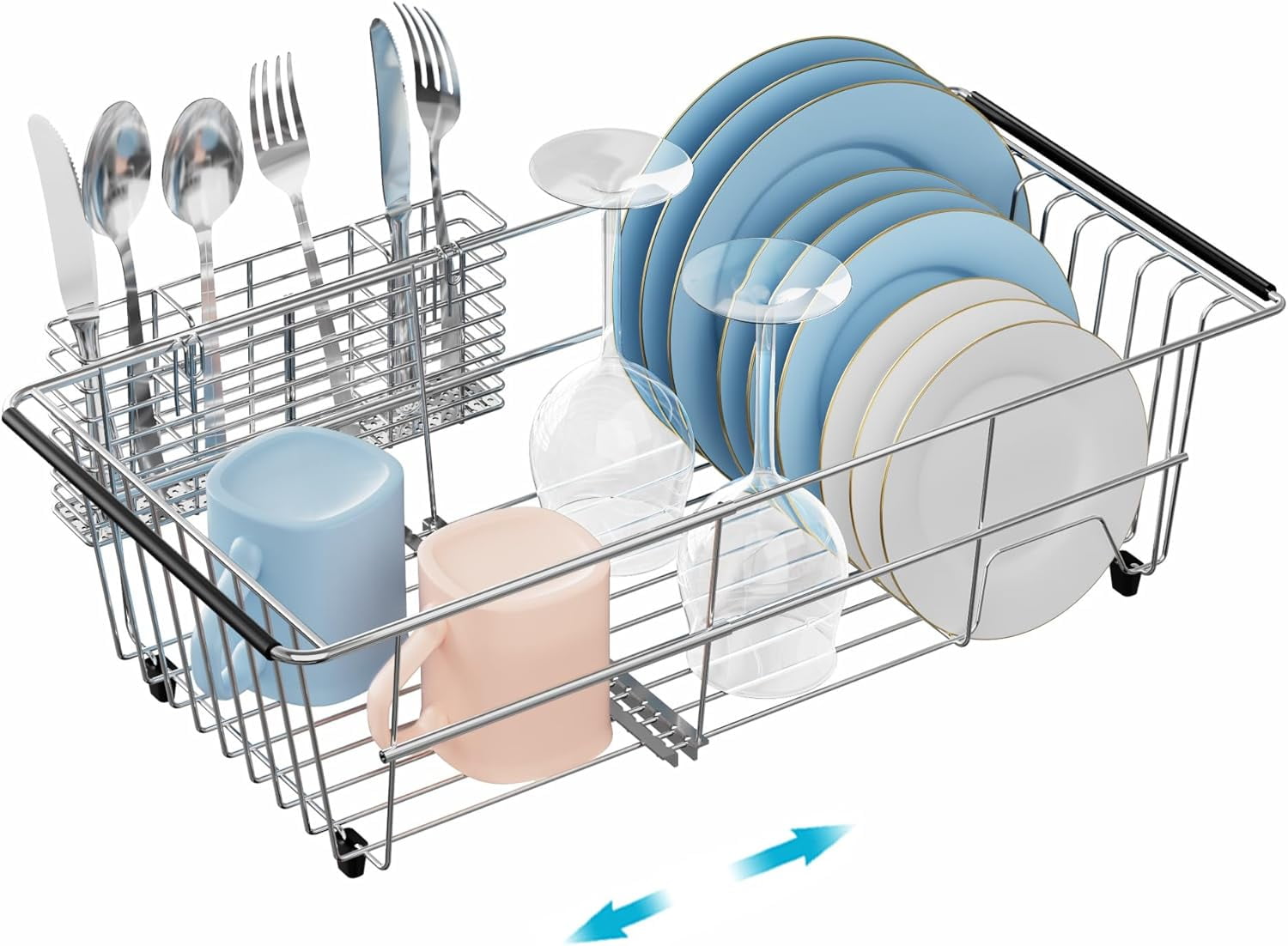 Hltser Expandable Dish Drying Rack in Sink or Over Sink Rustproof ...