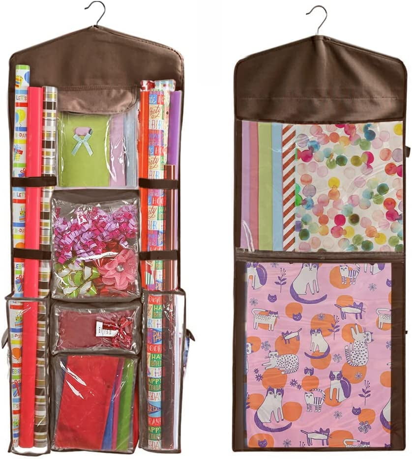 Hltser HCOCM Wrapping Paper Storage Hanging | Gift Wrap Organizer ...