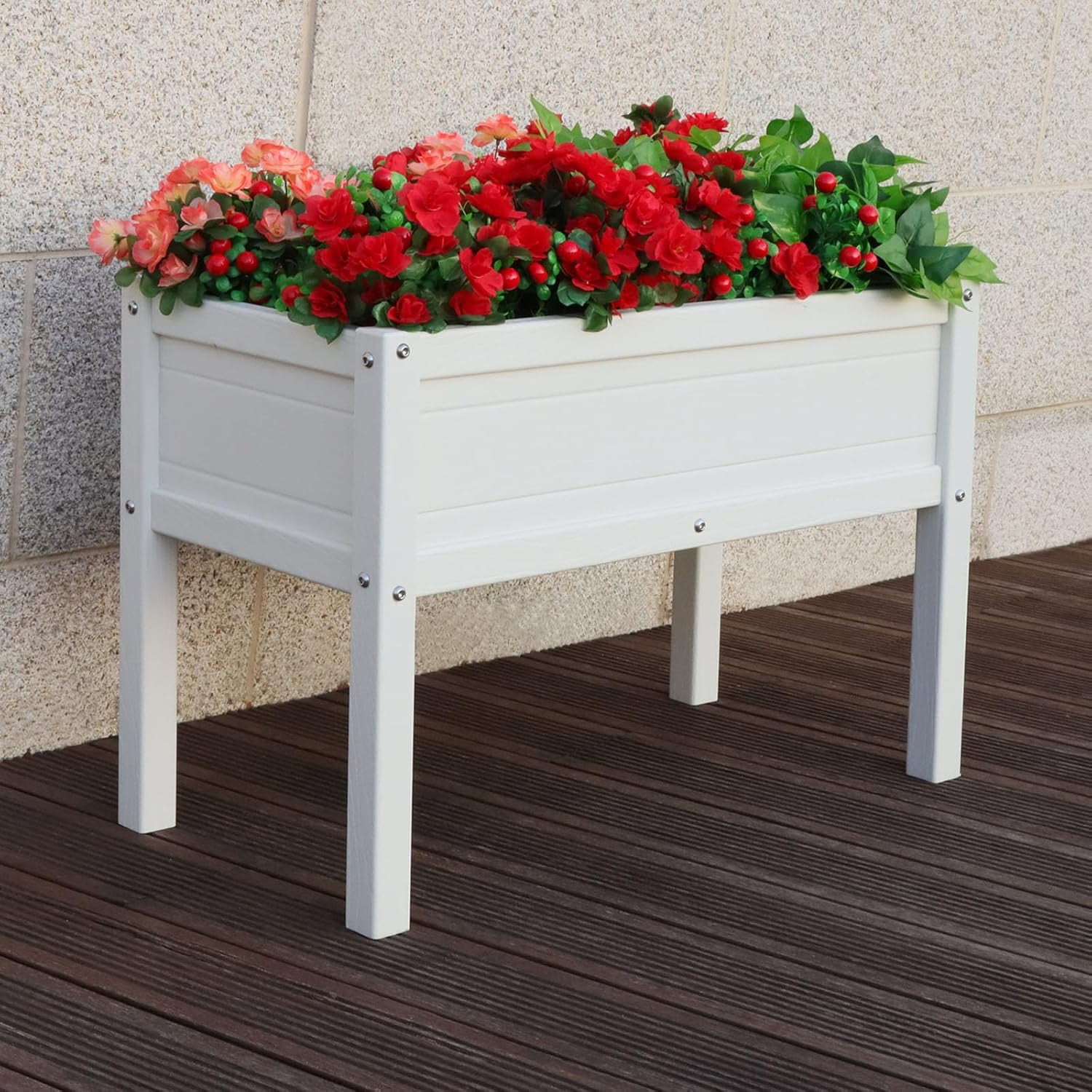 Hltser HDPE Raised Garden Bed Elevated Planter with Legs Outdoor All ...
