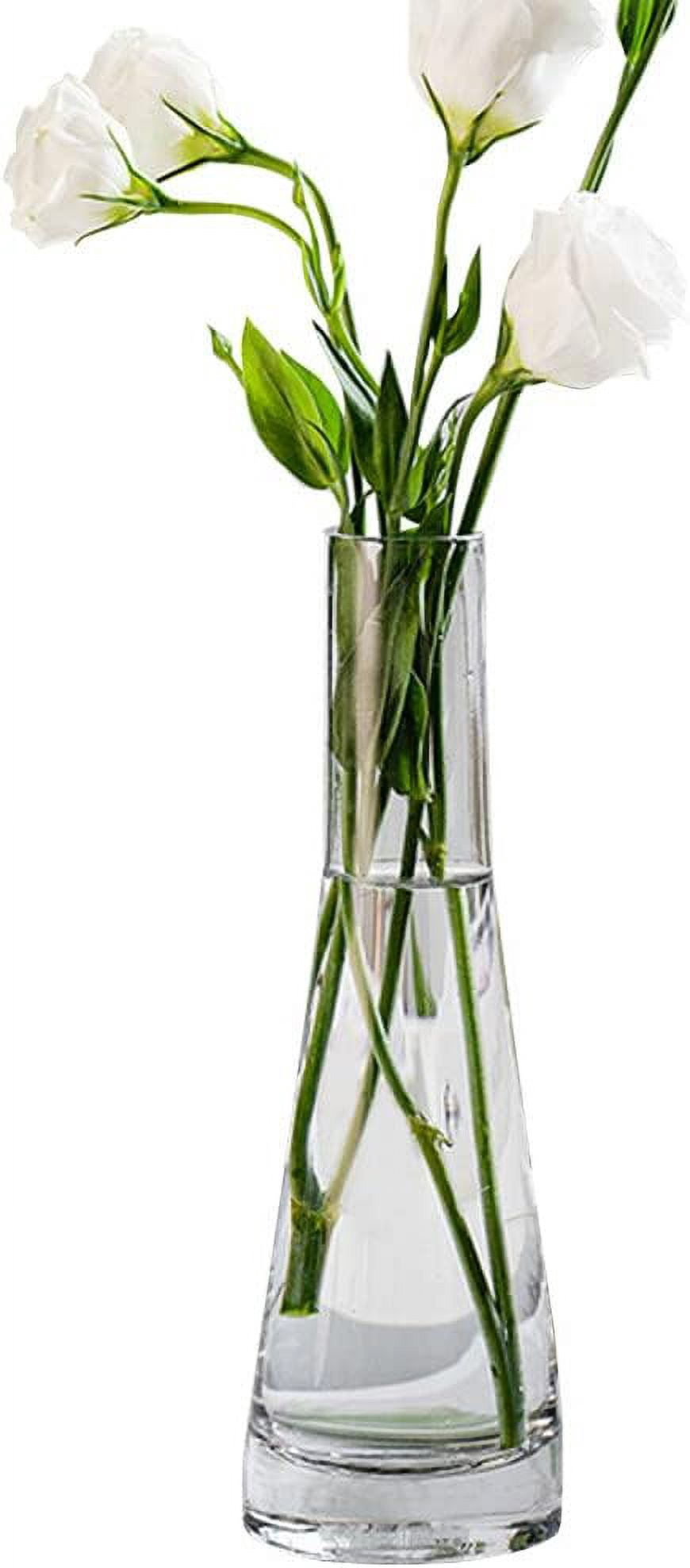 Hltser Handmade Blown Art Bud Vase Clear Small Decorative Flower Vase ...