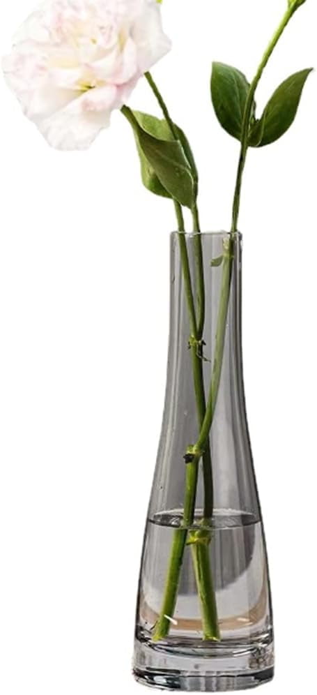 Hltser Handmade Blown Art Bud Vase Clear Small Decorative Flower Vase ...