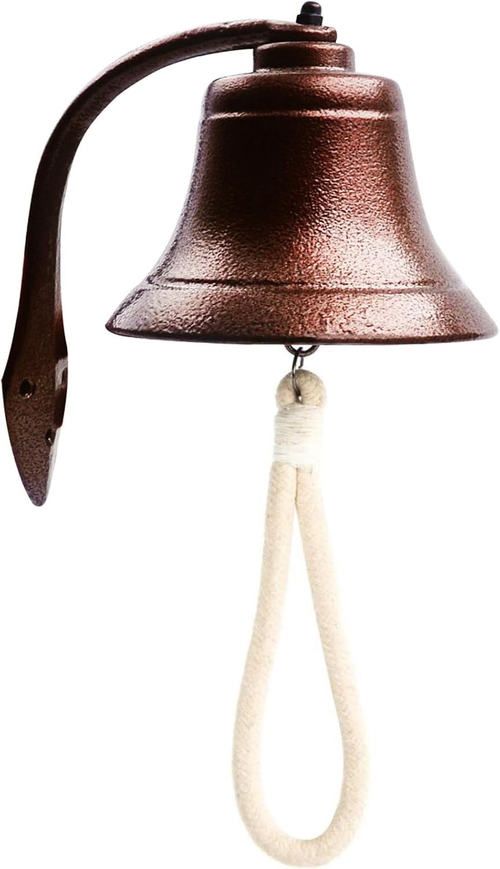 Black Hanging Dinner Bell with Outdoor Mount, Indoor Use, Nautical/Door ...