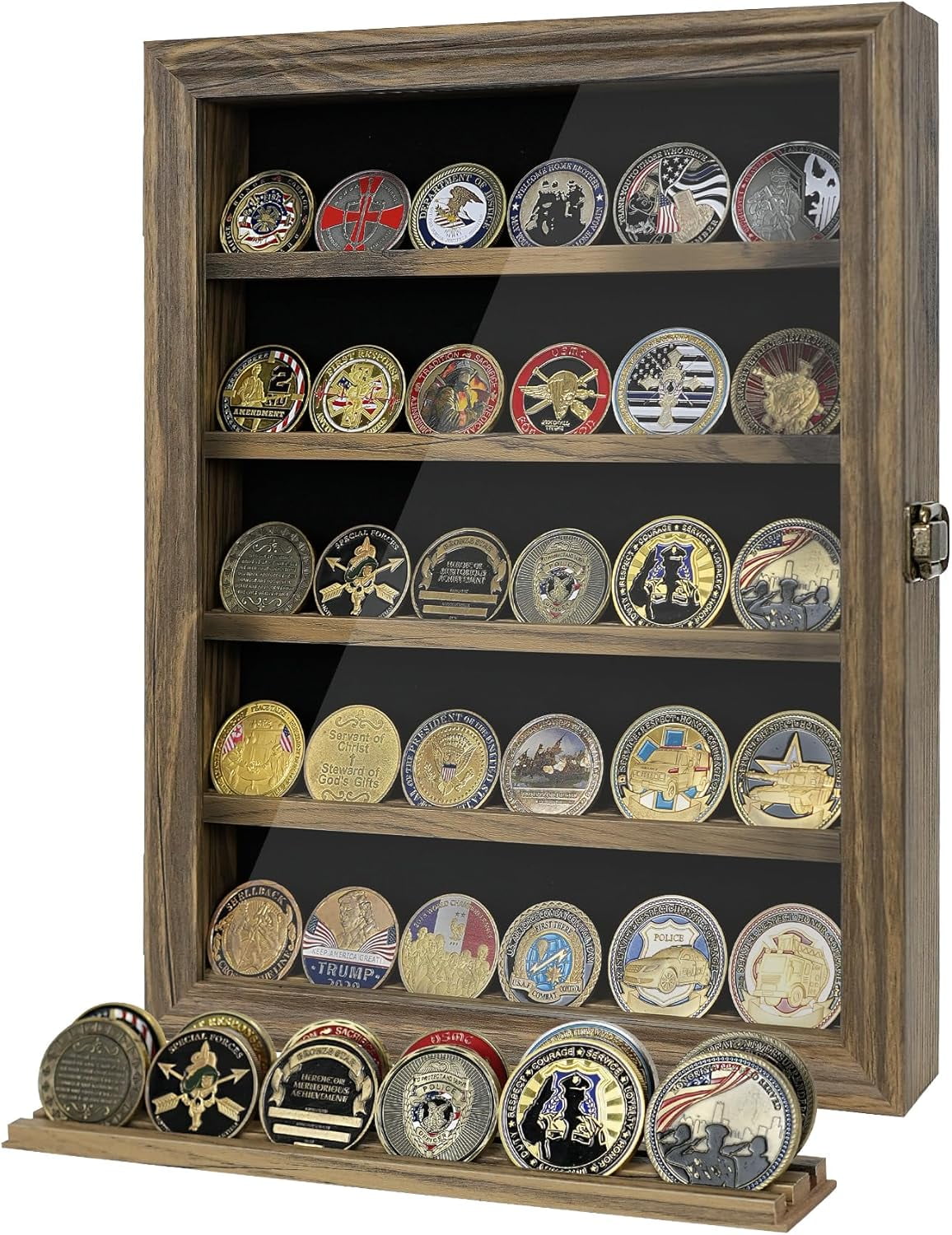 Hltser Military Challenge Coin Display Case Holder with HD Toughened ...