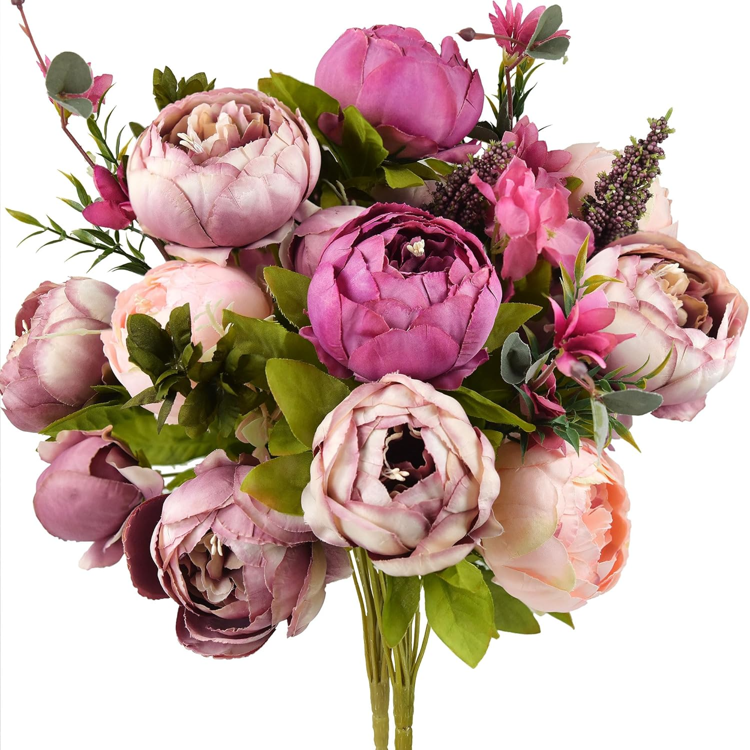 Hltser Mixed Cream Beige and Moss Green Vintage Artificial Silk Flower ...