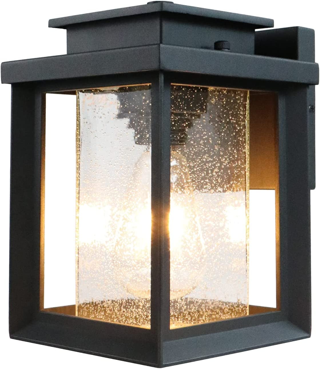 Hltser Modern Outdoor Wall Sconce Light - Waterproof Black Fixture with ...
