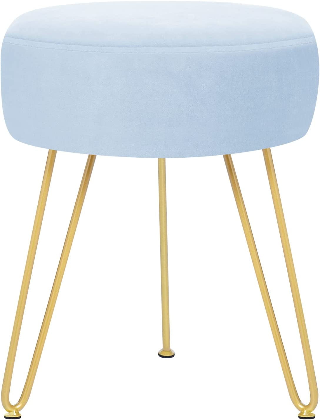 Hltser Multifunctional Vanity Stools - Velvet Round Ottoman Modern ...