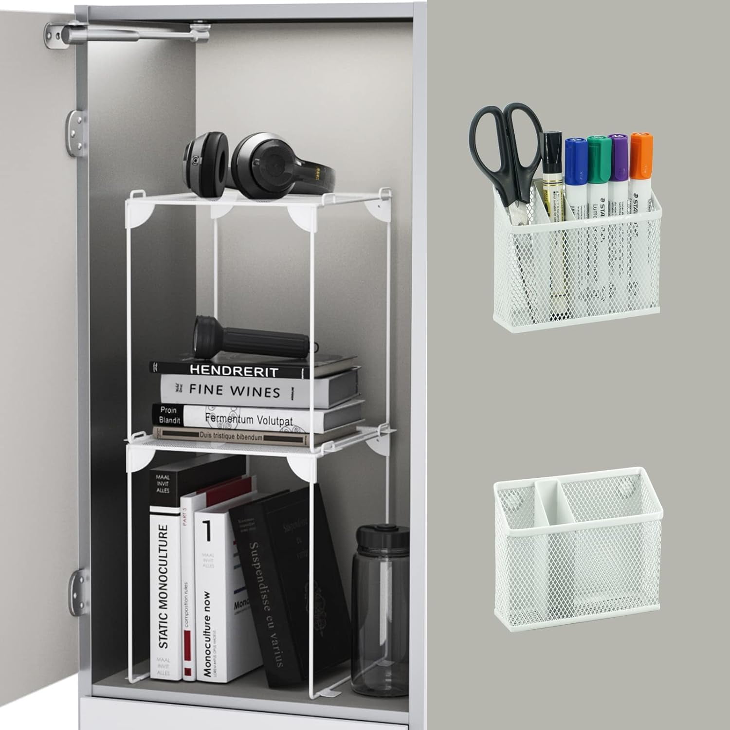 Hltser Pack 2 Mesh Locker Shelf Stackable Extra Tall Locker Organizer ...