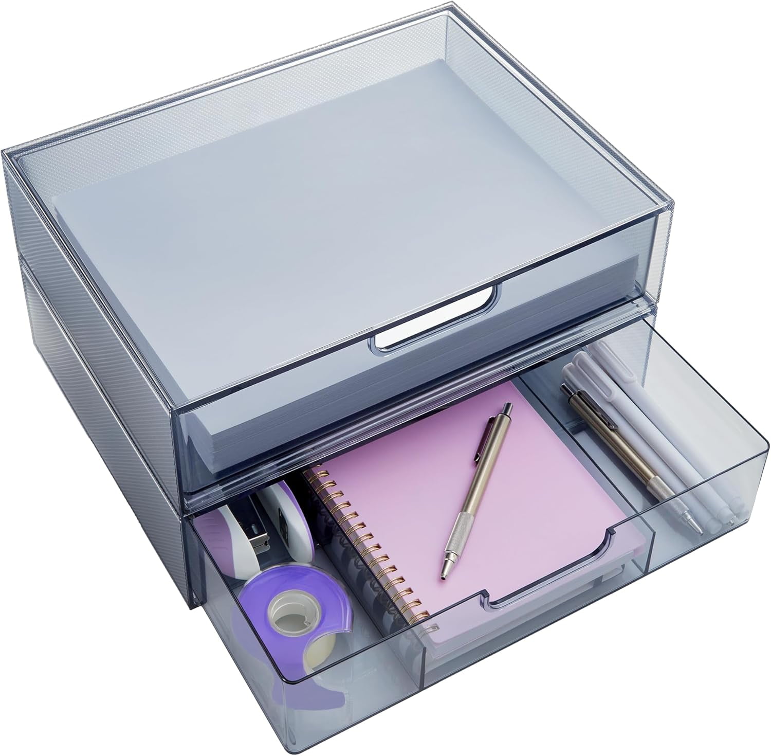 Hltser STAX Plastic Stackable Organizer Drawers () Classic Grey | 12.5 ...