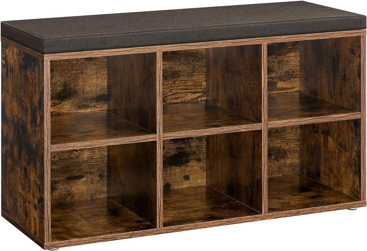 Hltser Shoe Bench with Cushion Shoe Storage Bench with 6 Compartments ...